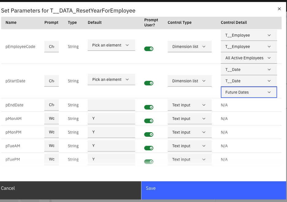 Checking your parameters in an IBM Planning Analytics TI Process
