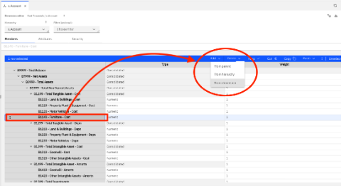 Edit Dimensions in IBM Planning Analytics
