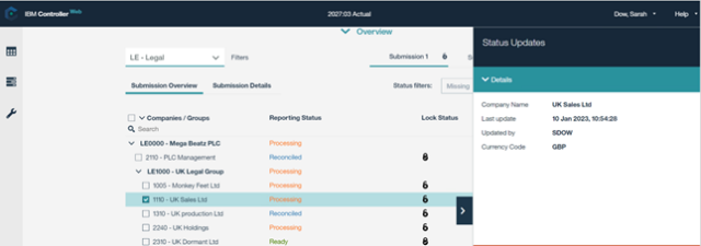 Check when a company was last updated in IBM Controller Web