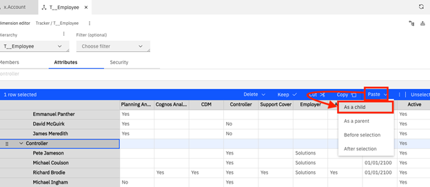 Add an Element to an existing Dimension in IBM Planning Analytics