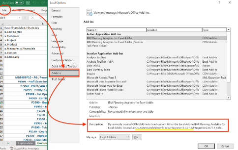 Check IBM Planning Analytics for Excel version | Aramar