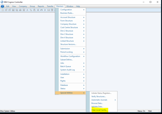 How to: Clear the local cache within Cognos Controller | Aramar